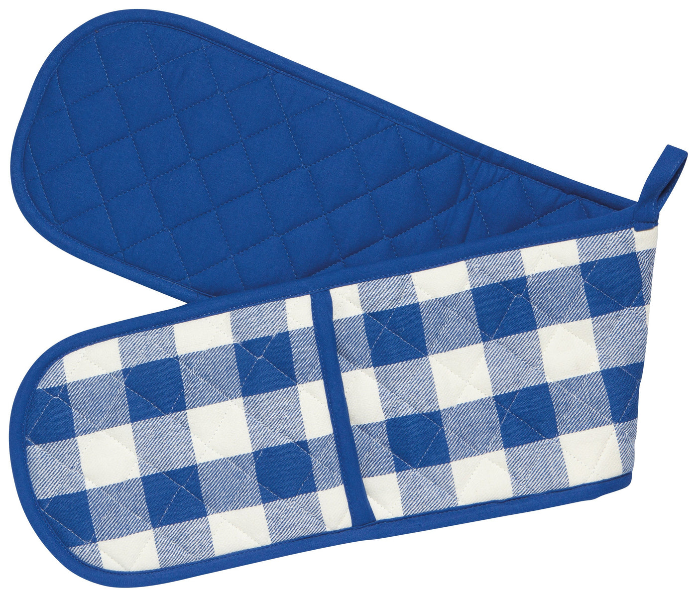 Danica Now Designs Long Double Handed Chef Oven Mitt, Royal Blue Check ...